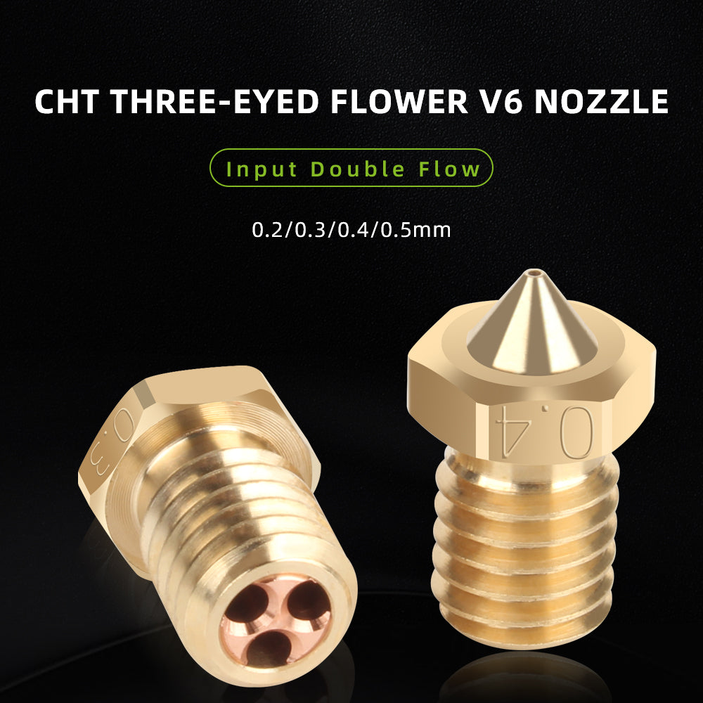 CHT Nozzle E3D V6 Brass Copper Nozzles Three-eyes Print Head | Lerdge ...